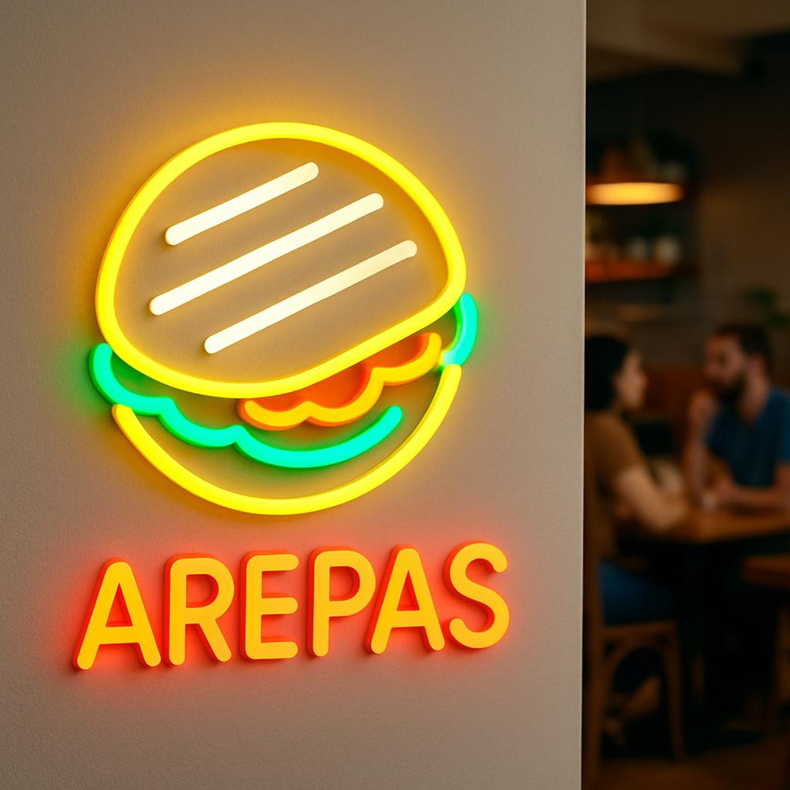Arepas Neon Sign. Restaurant Light. Traditional Latin American Corn ...