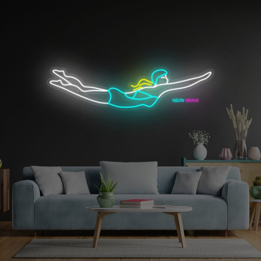 Swimming Woman Neon Sign Swimmer Led Neon Swimming Pool Led - Etsy