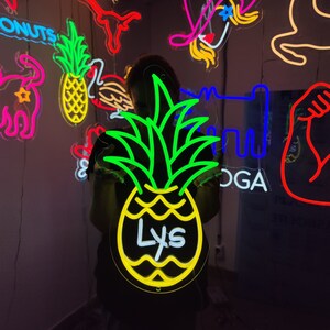 Pineapple Neon Sign, Ananas Light Sign, OPEN Custom Led Sign, Custom ...