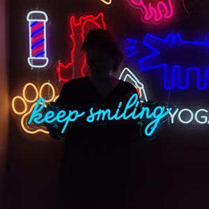 Keep Smiling Neon Sign, Medicine Led Light, Dentist Neon Light Wall ...
