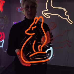 Fox Neon Sign, Fox Light up Sign, Animal Led Light, Animal Sign for Pet ...