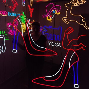 Wedding High Heels Neon Sign, Stilettos Led Sign, Women Shoe Neon Light ...