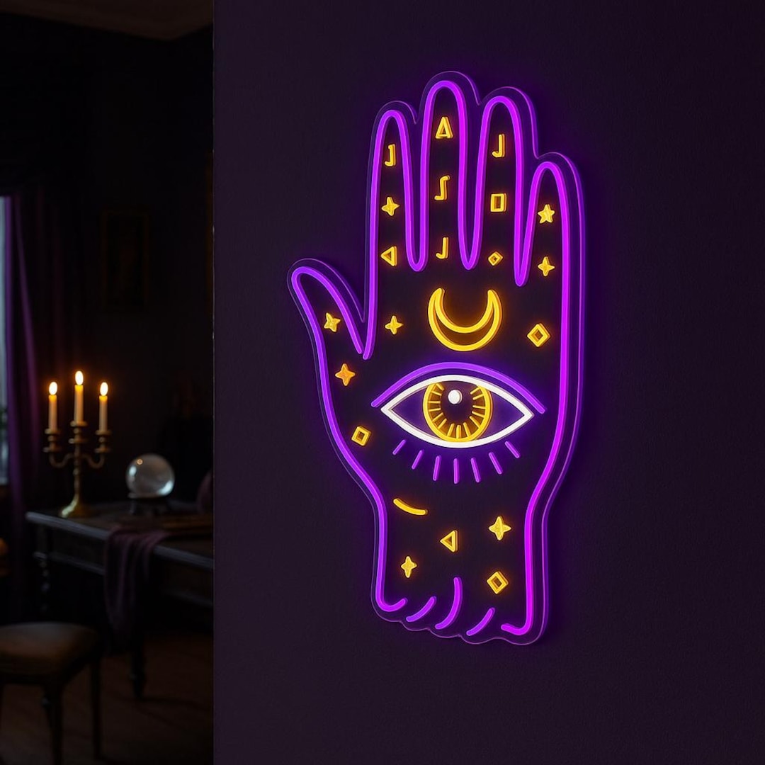 Palm Reader Neon Sign. Palmistry Office LED Decor. Fortune Telling LED ...