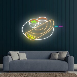 Masala Dosa Neon Sign, Masale Dosey Led Sign, South Indian Dish Led ...