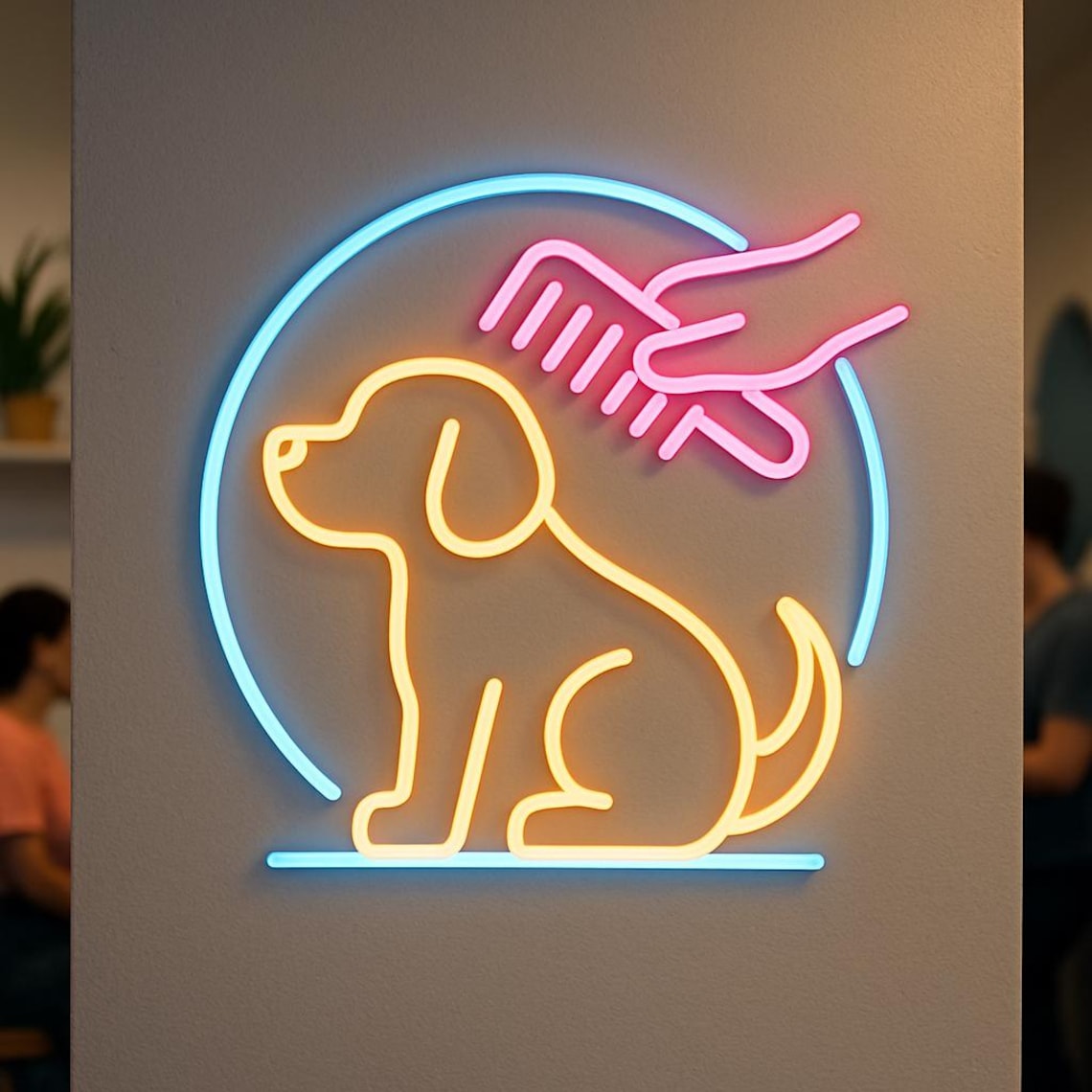 Pet Grooming Neon Sign. Grooming Salons Light. Veterinary Clinics Led ...
