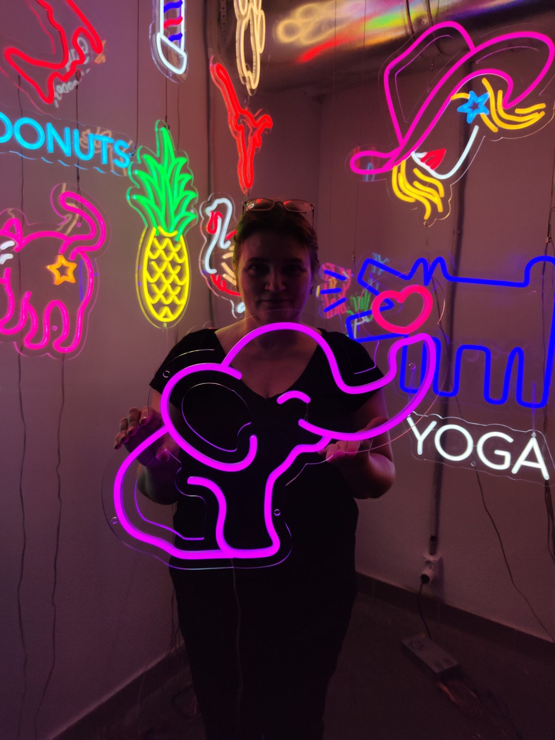 Elephant Neon Sign, Cute Baby Elephant Light Sign, Animal Baby Led Neon ...