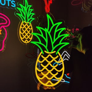 Fruit Neon Sign, Pineapple Neon Sign, Ananas Light Sign, Custom Fruit ...