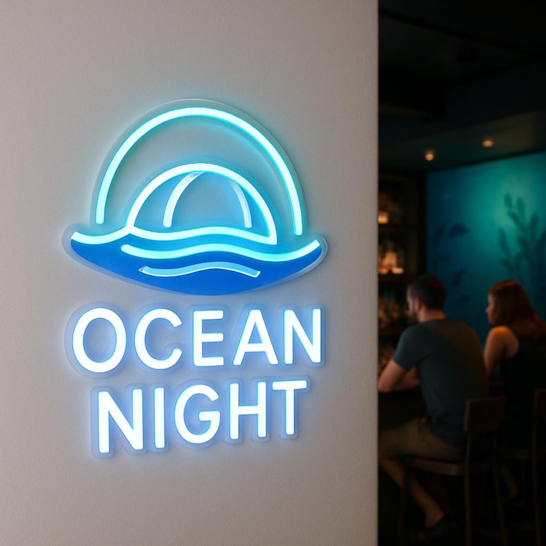 Underwater Hotel Neon Sign. Underwater Hotel With Glass Dome Light ...