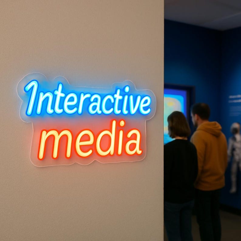 Media Platform for Interactive Neon Sign. Streaming and Online ...