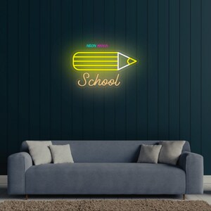 School Neon Sign: Light up Your Classroom. Custom Teacher Led Gift - Etsy