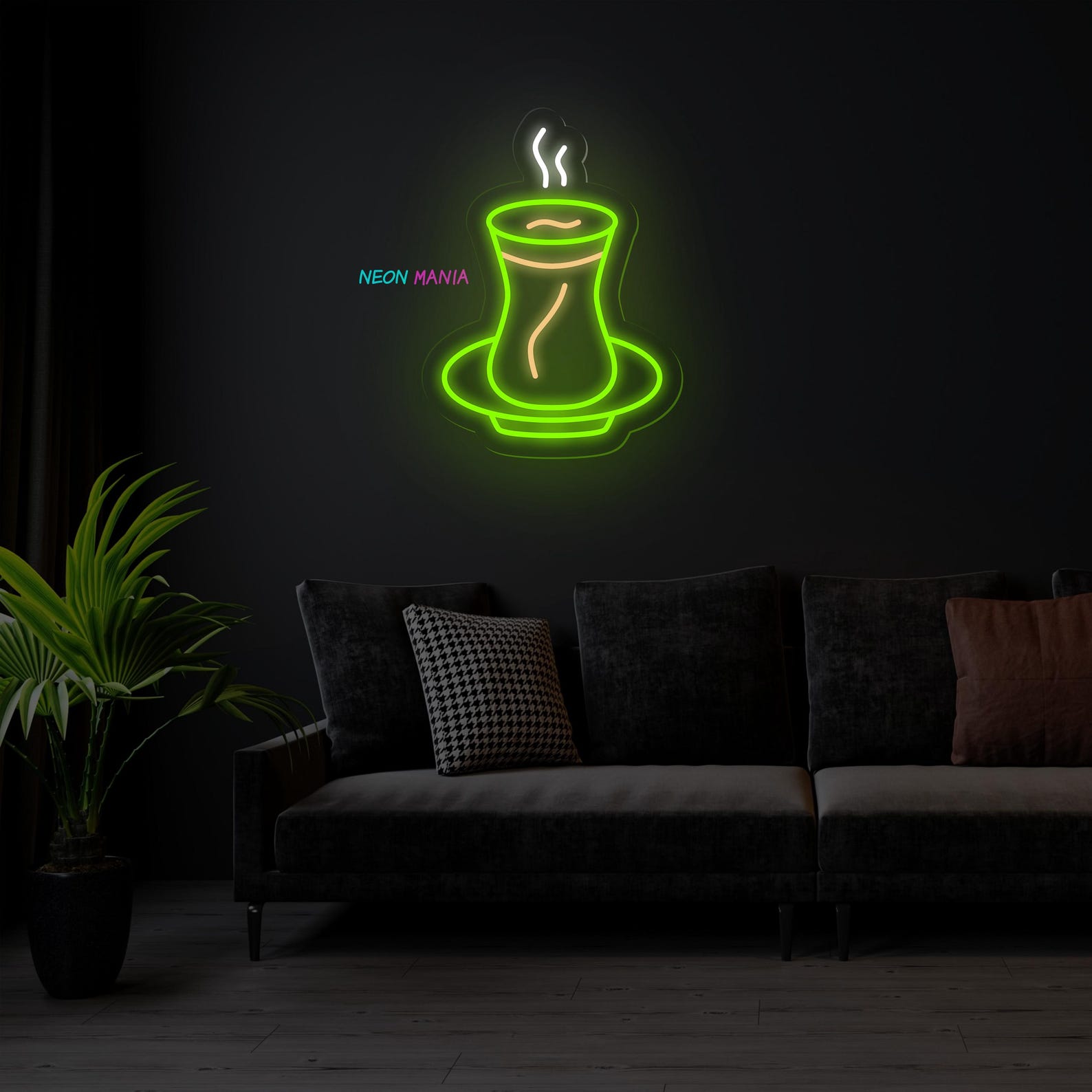 Turkish Tea Led Neon Sign - Bright Decor for Your Cafe. Cup of Tea Led ...