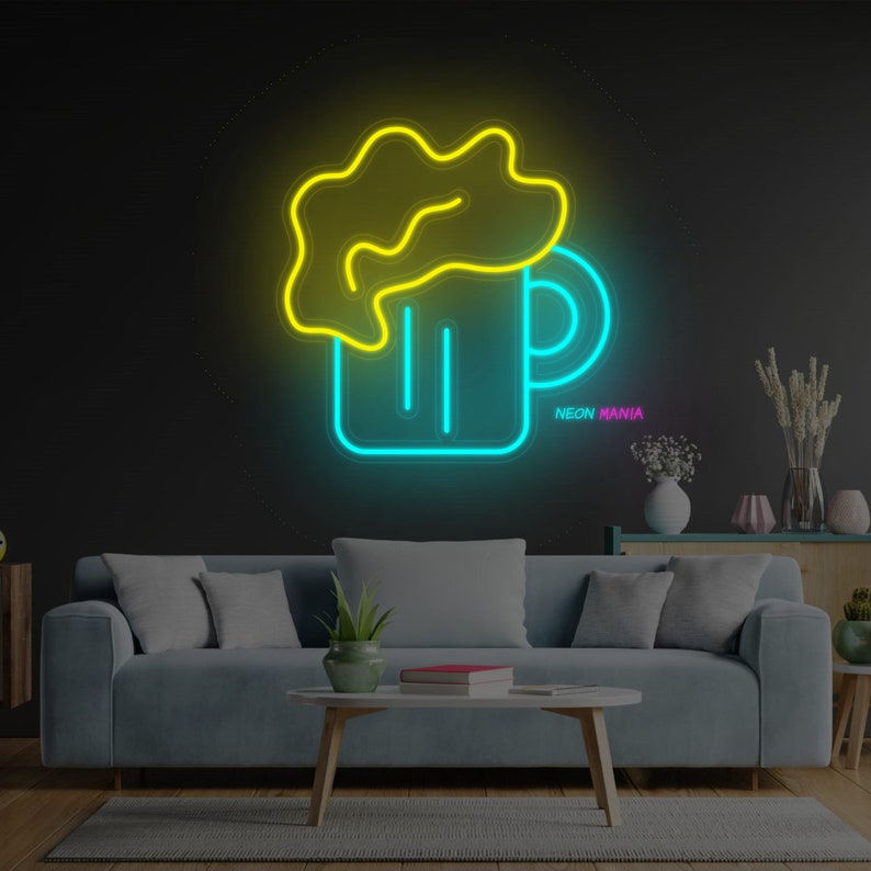 Beer Neon Sign Beer Mug Led Sign Drink Light Sign Custom - Etsy