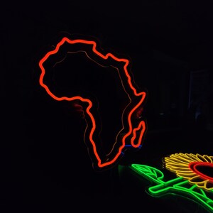 Africa Map Neon Sign, Continent Africa Led Neon, Custom Mainland Led ...