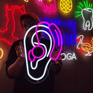 Hearing Aid Neon Sign. Cochlear Implant Led Sign. Ear Led Neon Sign ...