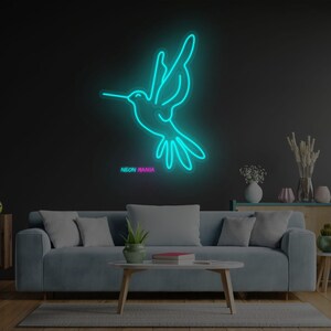 Hummingbird Neon Sign, the Smallest Bird Led Light Sign, Custom Cute ...