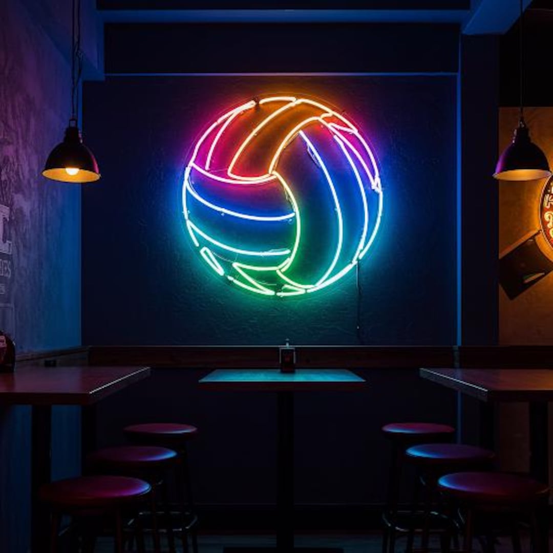 Volleyball Ball Led Neon Sign. LED Decor for Sports Club. Neon Ball ...