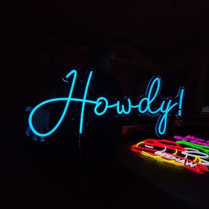 Howdy Neon Sign, Hello Sign, Western Led Sign, North American Greeting ...
