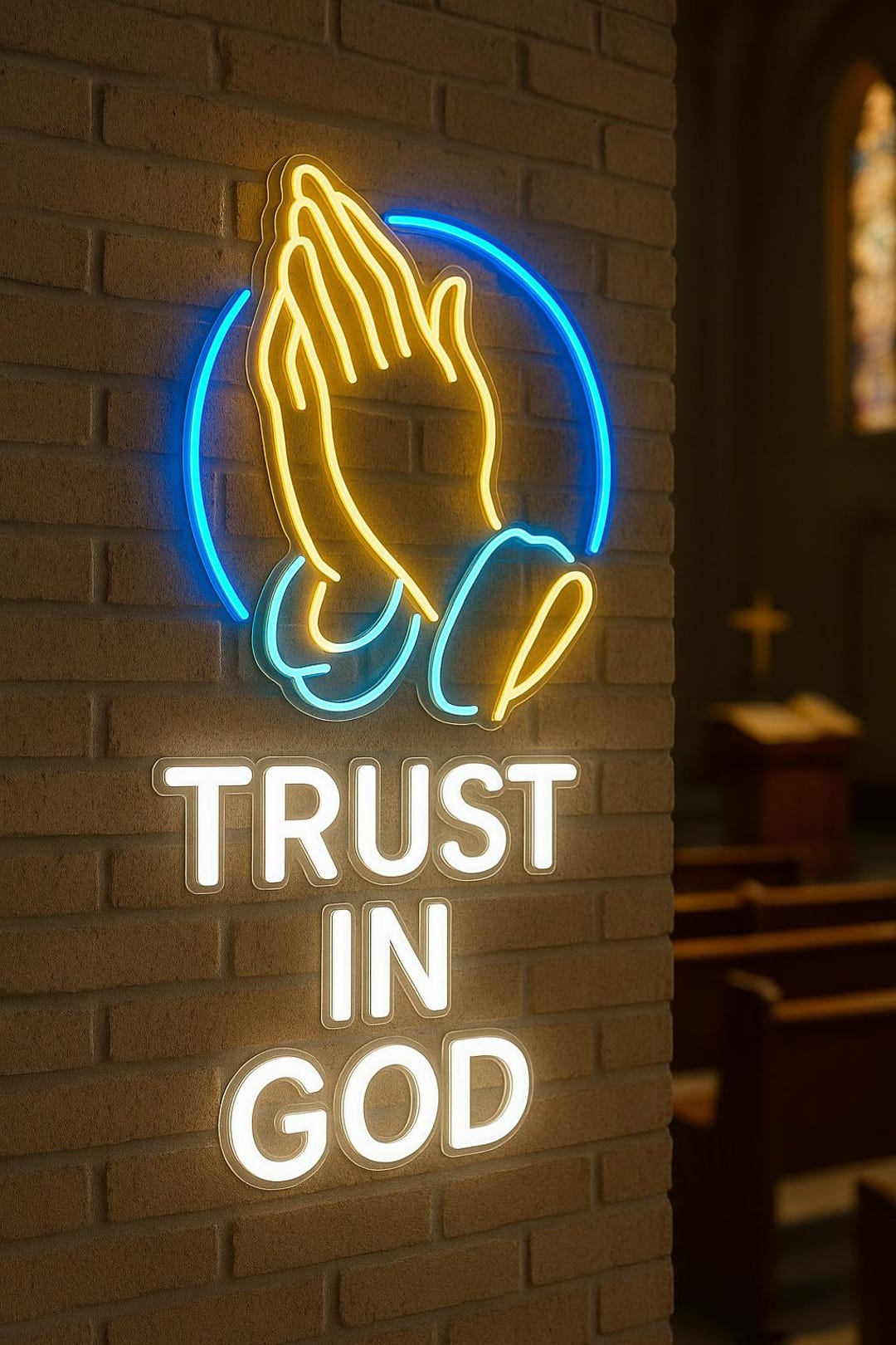 Trust in God Neon Sign. Temple LED Decor. Church Neon Sign. - Etsy