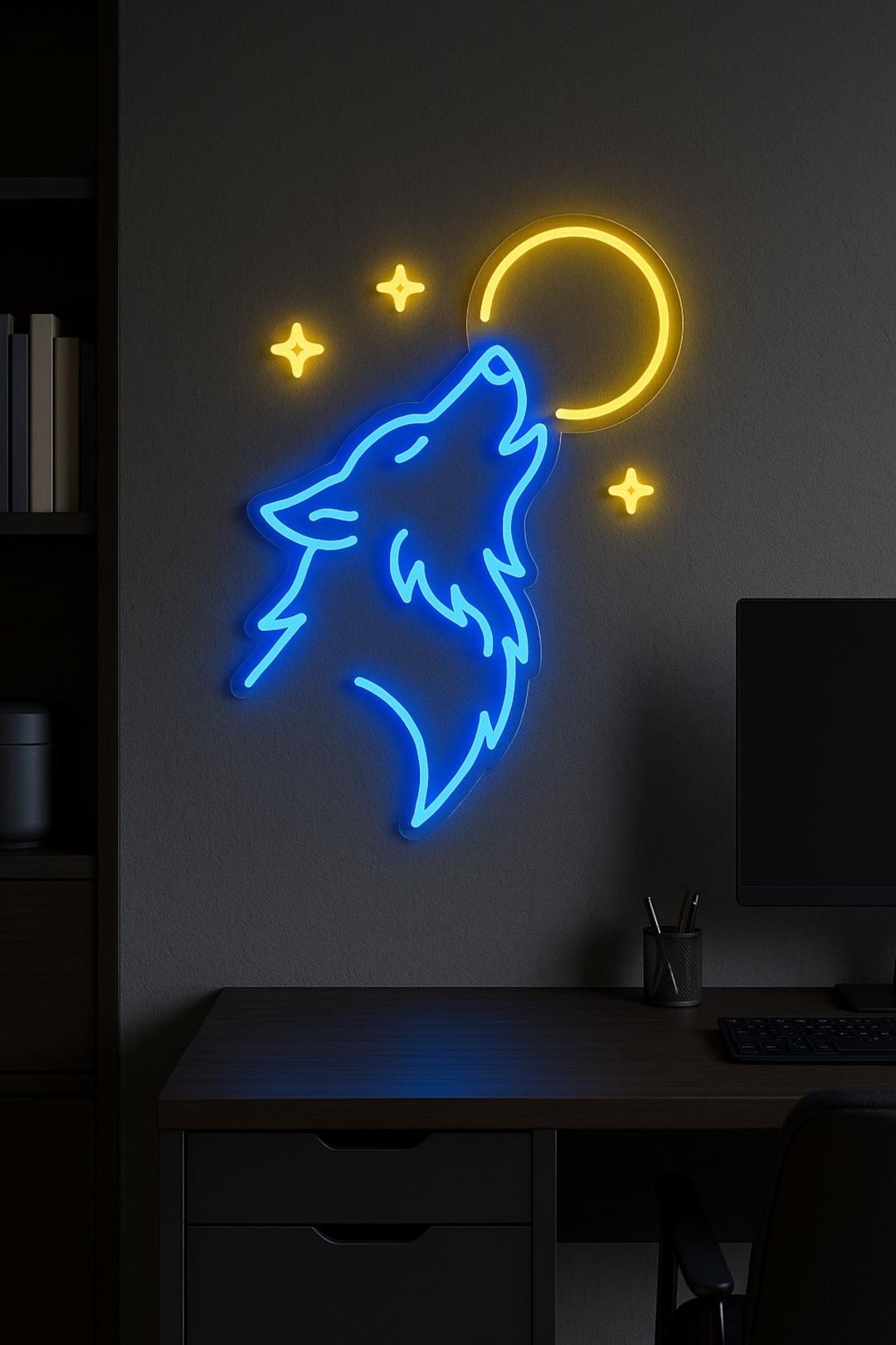 Neon Wolf Sign. Howling Wolf Led Light. Wild Animal Neon Light - Etsy