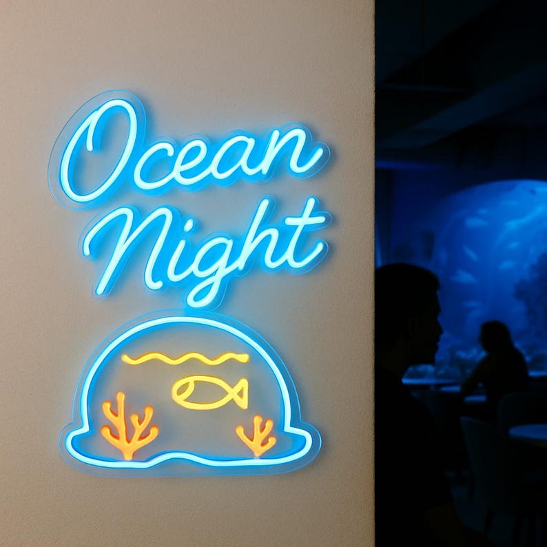 Underwater Hotel Neon Sign. Underwater Hotel With Glass Dome Light ...