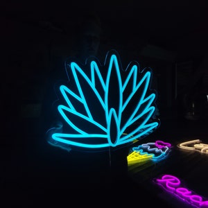 Blue Agave Neon Sign, Agave Tequilana Led Light, Tequila Agave Light ...