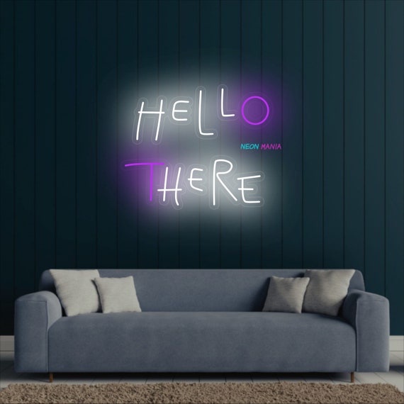 Hello There Neon Sign Hell Here Neon Sign Hello There Hell - Etsy