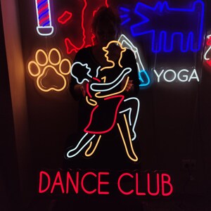 Dancers Neon Sign, Dance Club Neon Light, Ballroom Dancing Led Light ...