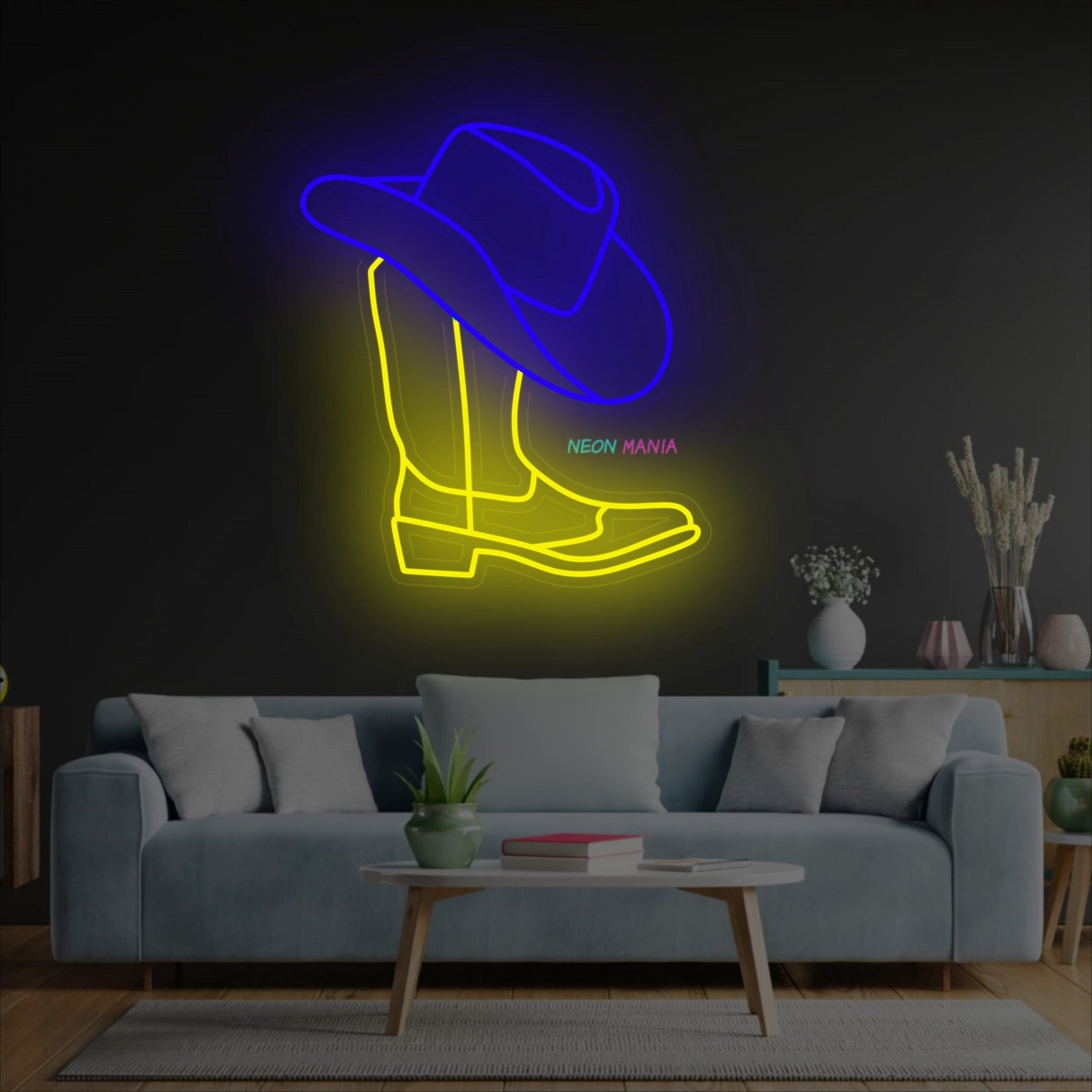 Cowboy Boot Neon Sign Cowboy Hat Light Sign Cowboy Shoe Led - Etsy