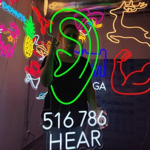 Ear Neon Sign, Human Ear Led Light, Ear Led Neon Sign, Custom Human ...