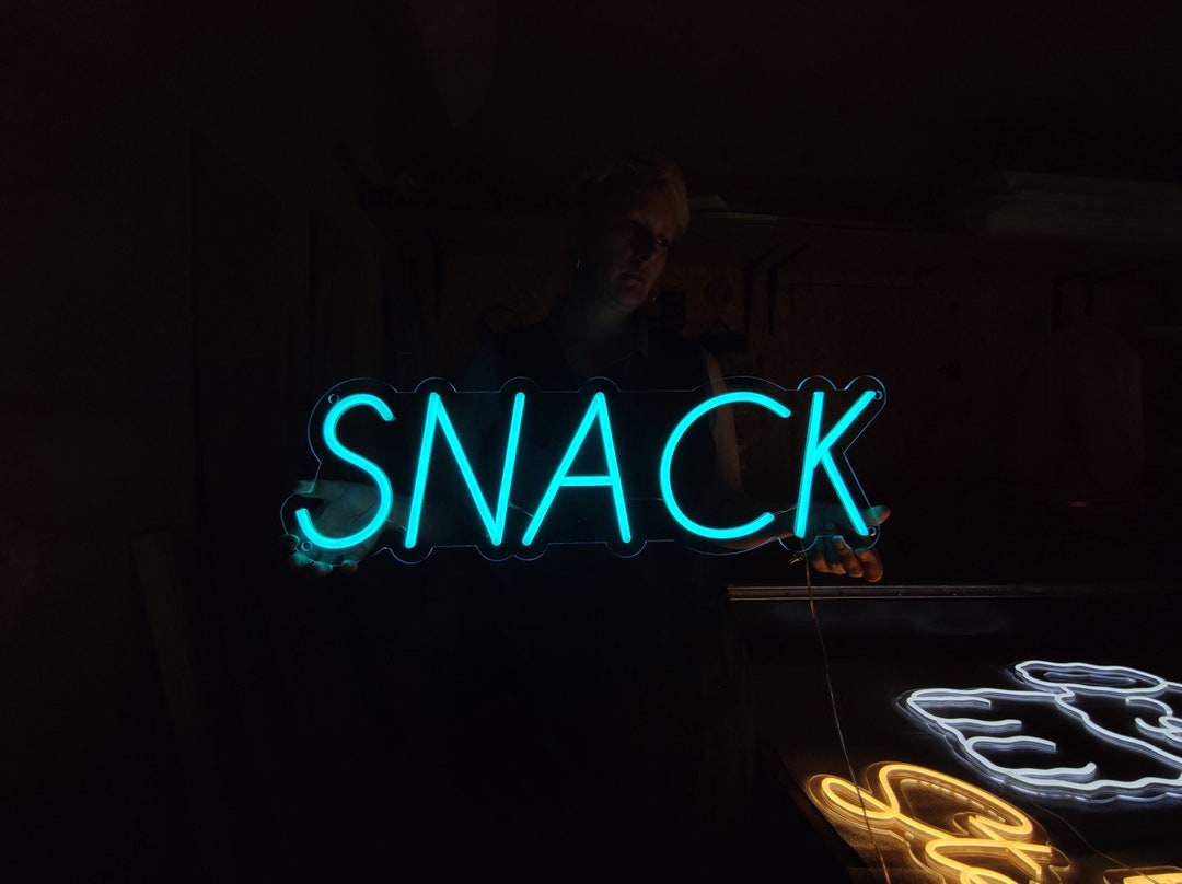 Snack Neon Sign, Snack Bar Neon Light, Food Led Light, Custom Fast Food ...