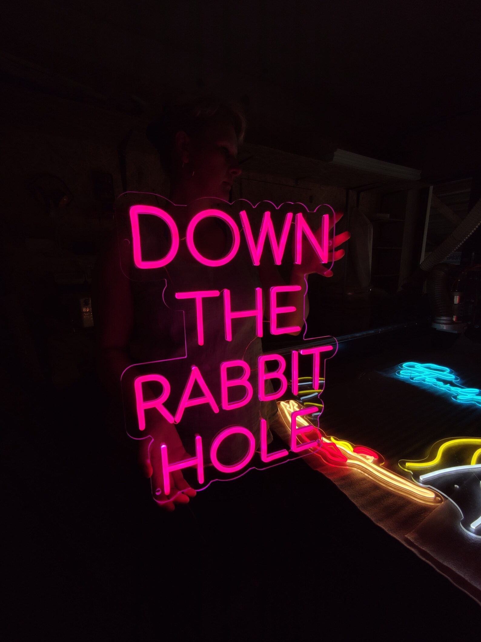 Down the Rabbit Hole Neon Sign, Down the Rabbit Hole Led Light Sign ...