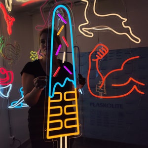 Lolly Waffle Neon Sign, Belgian Waffle Led Sign, Waffle Led Light ...