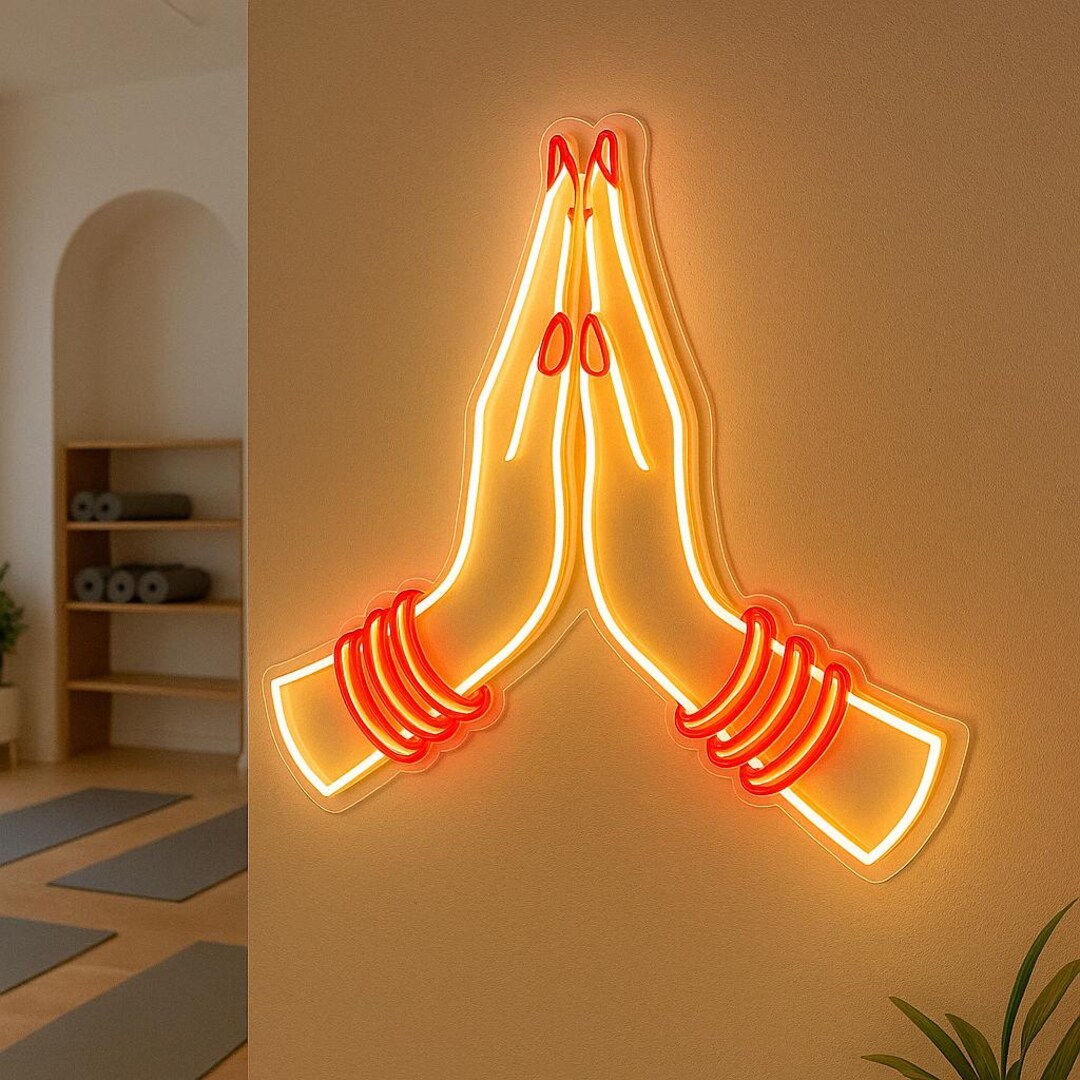 Namaste Neon Sign. Yoga Led Light Sign. Custom Led Sign for Yoga Studio ...