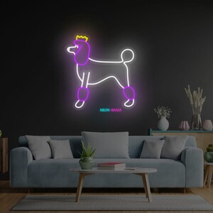 Poodle Neon Sign Dog Led Sign Pet Shop Decor Led Light - Etsy
