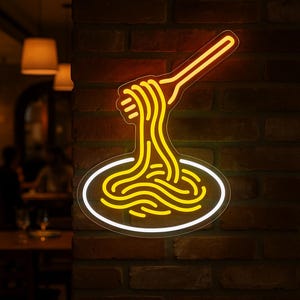 Spaghetti Neon Sign. Restaurant LED Decor. Chef Gift Idea. Dish LED ...