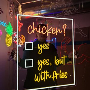 Custom Neon Sign for Your Cafe, Fried Chicken Led Light Sign, Chicken ...