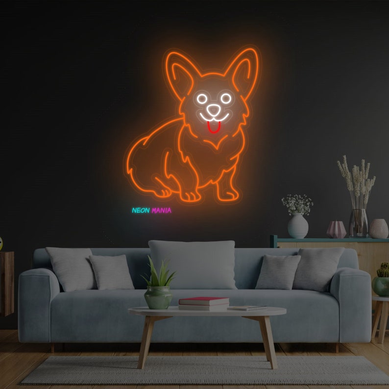 Corgi Neon Sign Dog Led Sign Cute Corgi Light Sign Pet Shop - Etsy