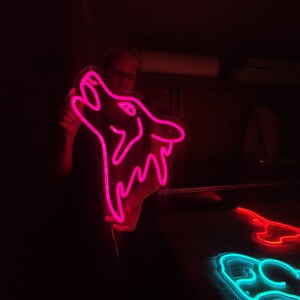 Wolf Neon Sign, Wolf Head Lights, Wild Animal Led Sign, Howling Wolf ...