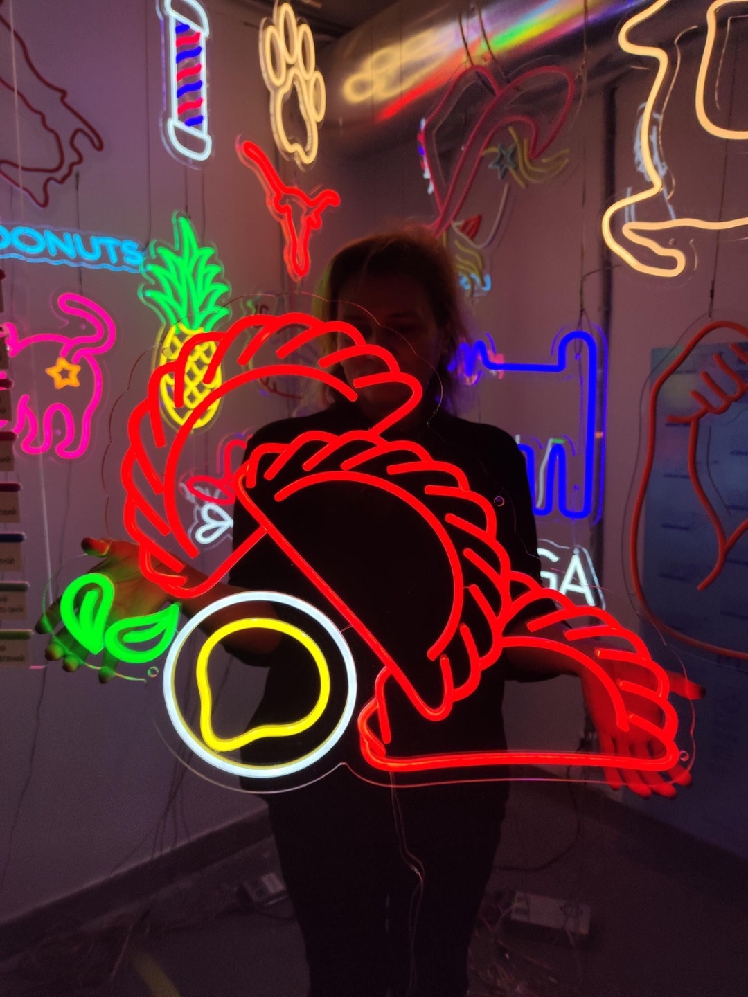 Beef Empanadas Neon Sign, Pastry Neon Light, Argentine Cuisine Led ...