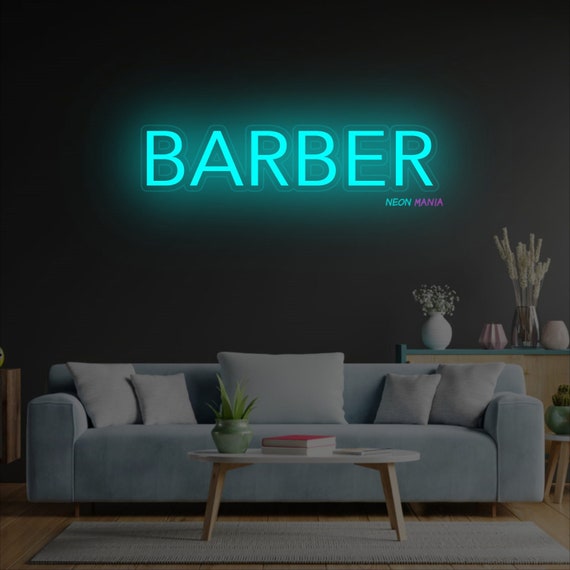Barber Neon Sign Barbershop Led Sign Salon Led Light Barber - Etsy