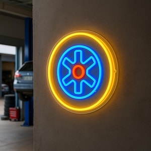 Wheel Neon Sign. LED Car Workshop Decor. Auto Mechanics Neon Decor. - Etsy