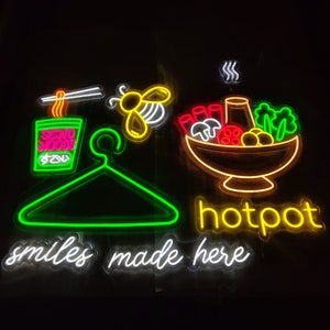 Hotpot Neon Sign, Chinese Food Led Sign, Chaffy Dish Led Light, Custom ...
