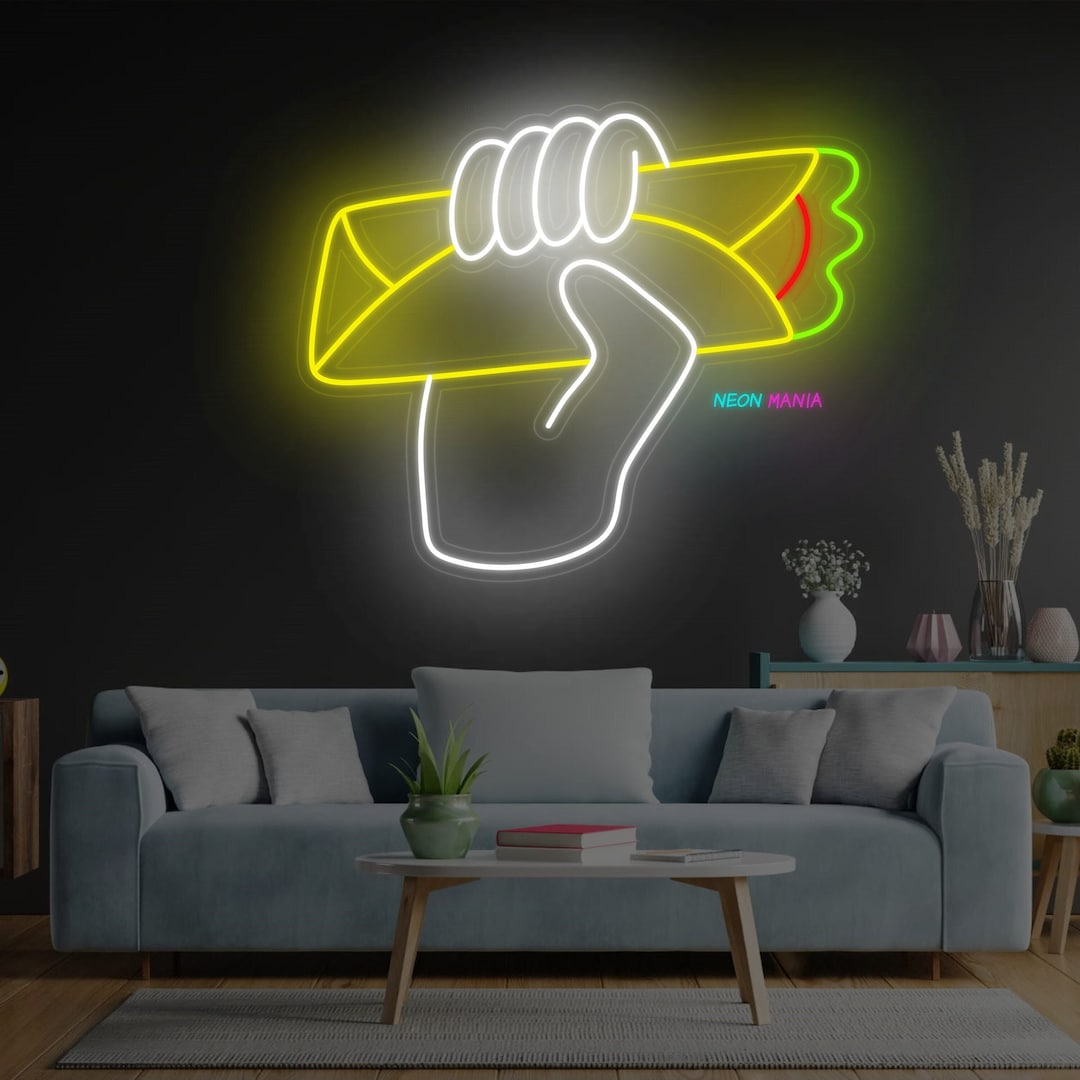 Shawarma in the Hand Neon Sign, Doner Kebab Take Away Led Sign, Pita ...