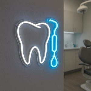 Dentistry Neon Sign. Teeth Cleaning LED Sign. Dental Hygiene Led Light ...