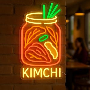 Kimchi Neon Sign. Korean Food LED Decor. Restaurant Neon Decor. Spicy ...