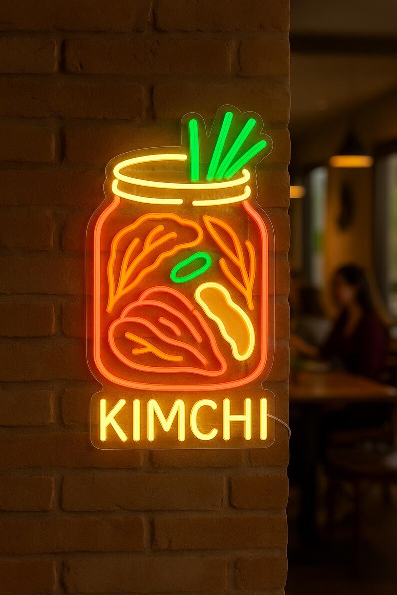 Kimchi Neon Sign. Korean Food LED Decor. Restaurant Neon Decor. Spicy ...