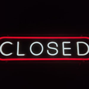 Closed Neon Sign | Flashing On\off Sign | Custom Shop Decor - Etsy