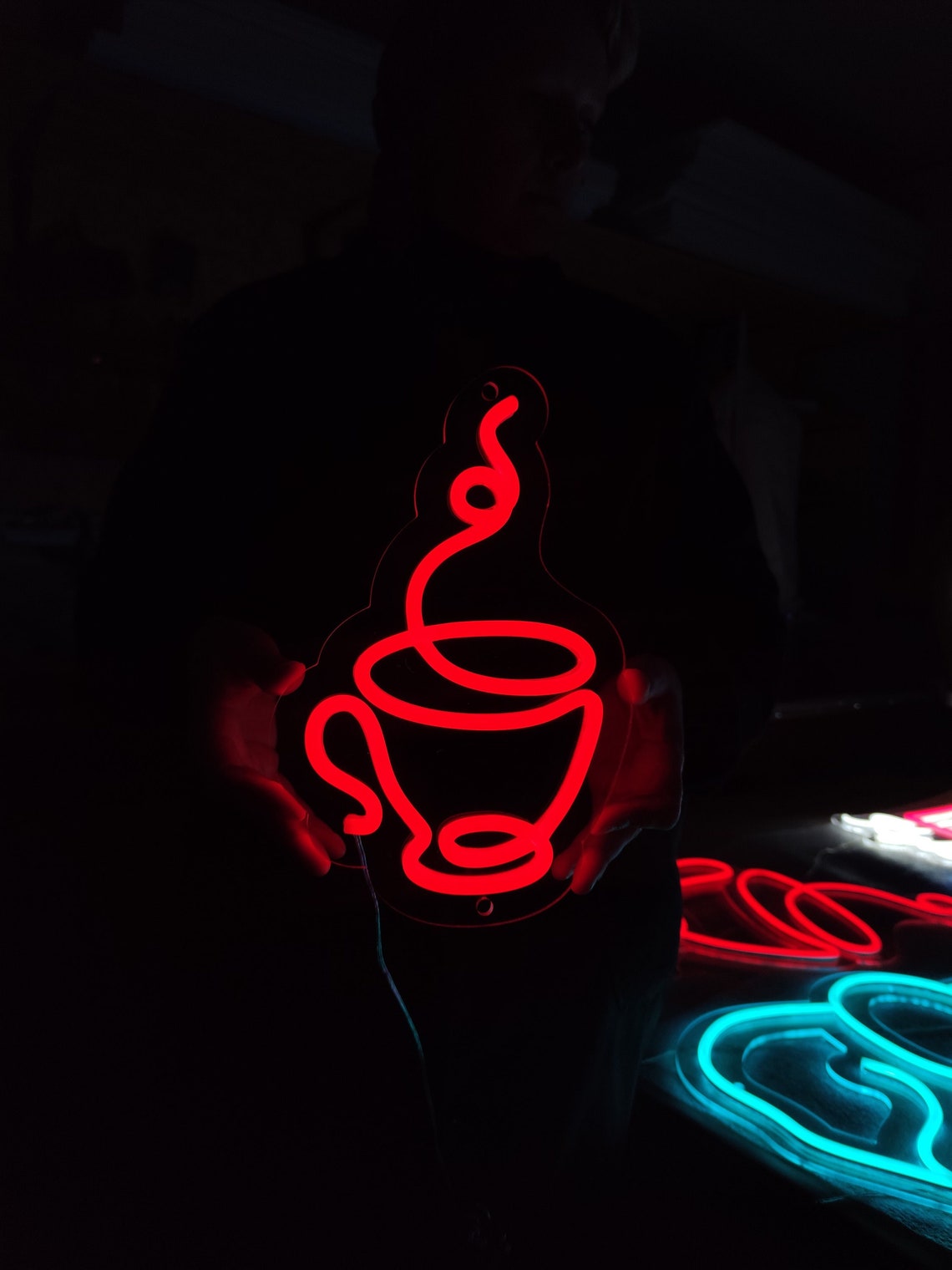 Cup Neon Sign Coffee Cup Led Neon Sign Tea Cup Neon Lights - Etsy