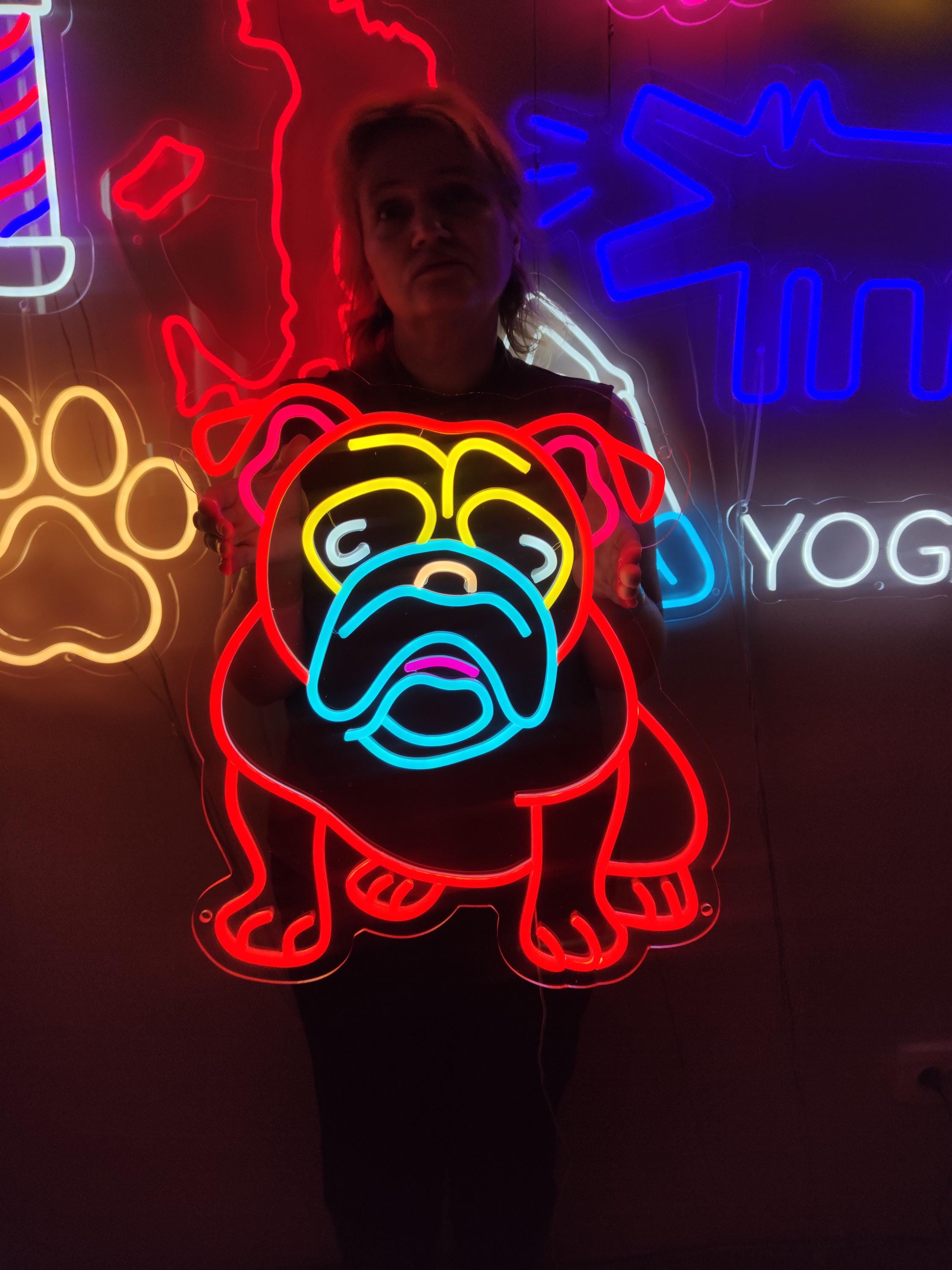 Dog Led Neon Sign. English Bulldog, Shar Pei, Labrador Retriever ...