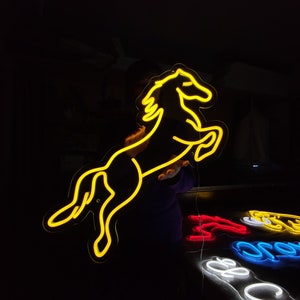 Horse Neon Sign, Jumping Horse Led Neon, Animals Led Sign, Western ...